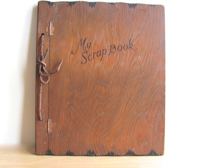 Vintage Wood Scrap Book, Wooden Scrap Book, Wooden Photo Album - Etsy
