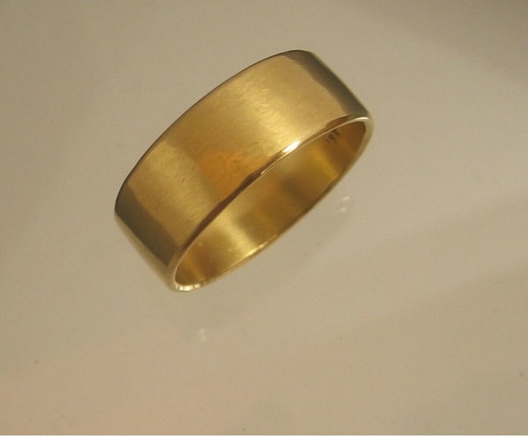18K Yellow Gold Hand Forged Hammered and Burnished Ring - Etsy