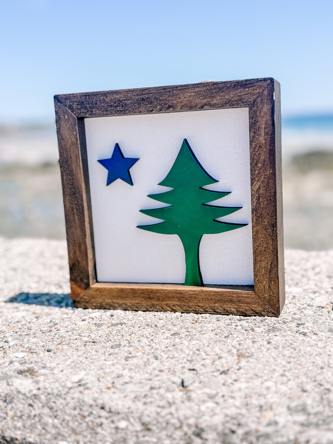 Original Maine 1901 Flag Pine Tree and Star Design, Handcrafted in ...