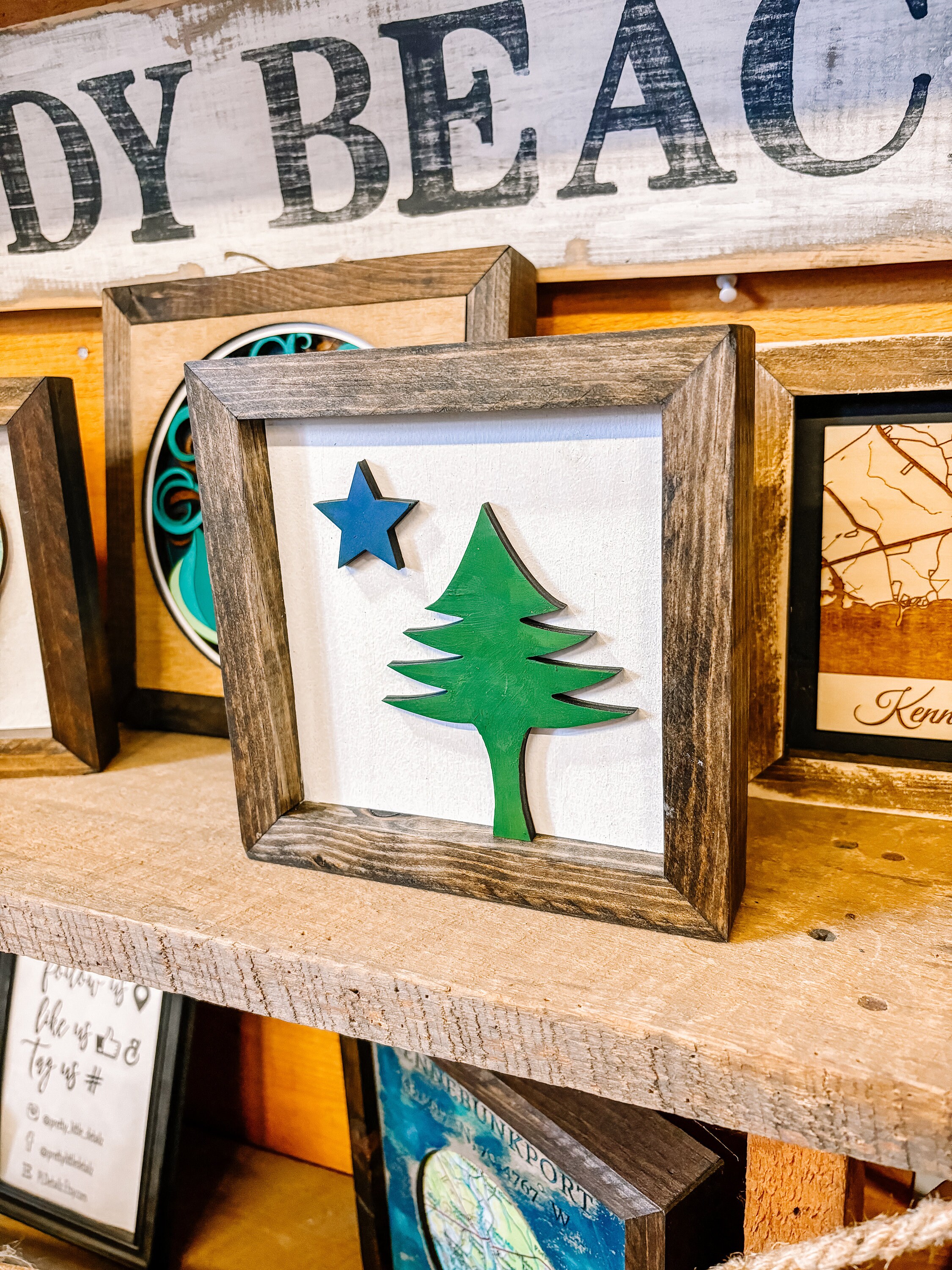 Original Maine 1901 Flag Pine Tree and Star Design, Handcrafted in ...