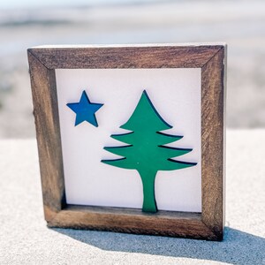 Original Maine 1901 Flag Pine Tree and Star Design, Handcrafted in ...