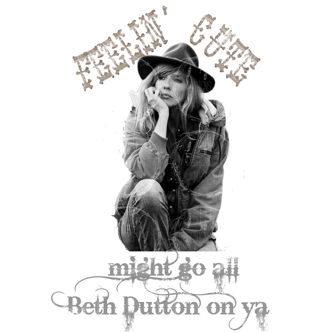 Beth Dutton feeling cute PNG digital download clipart | Etsy