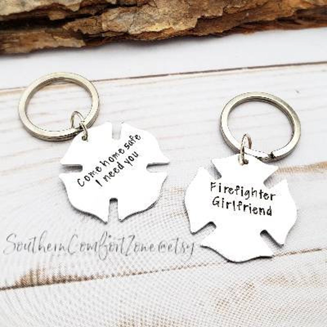 Fire Fighter Key Chains - Firefighter Wife - His and Hers - Gift for ...