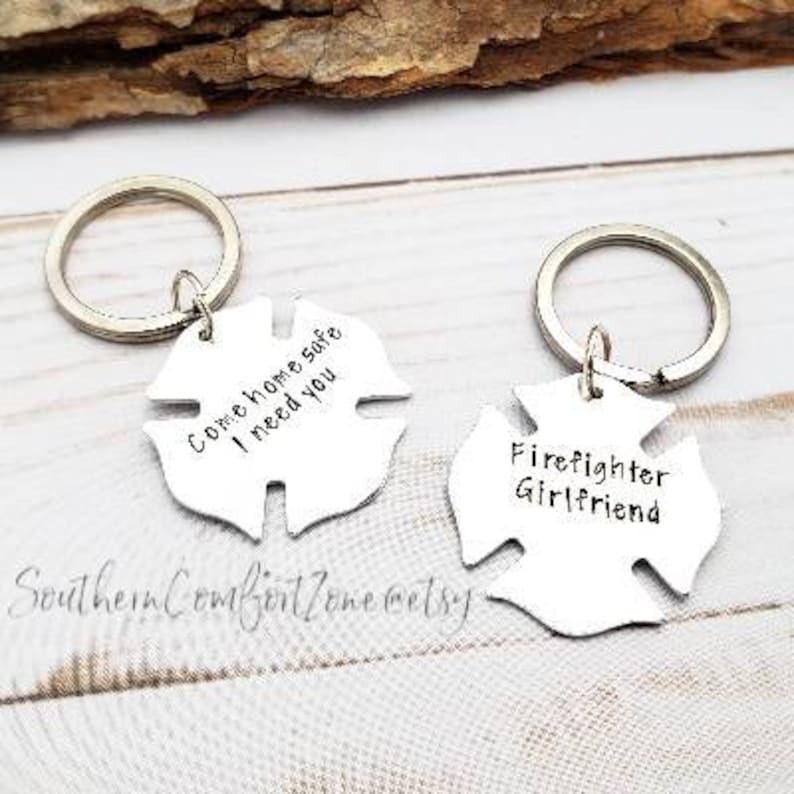 Fire Fighter Key Chains Firefighter Wife His and Hers - Etsy