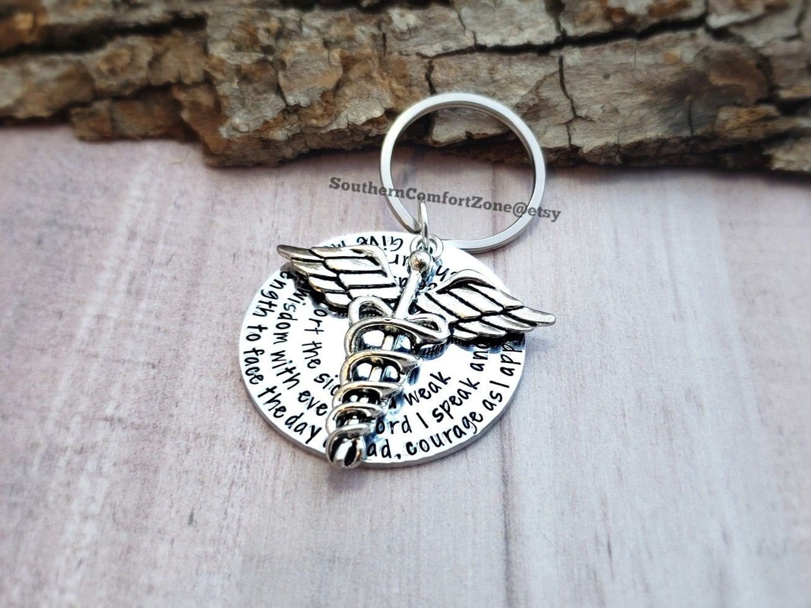 Nurse Prayer Key Chain Hand Stamped RN STNA Medic LPN - Etsy