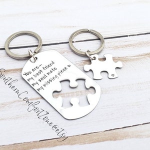 Puzzle Piece Key Chain - My Best Friend Soul Mate My Missing Piece ...