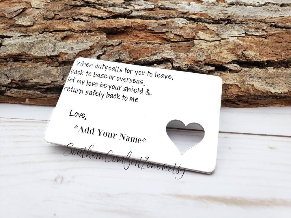 Military Wallet Card Personalized Gift Army Marine Corp - Etsy