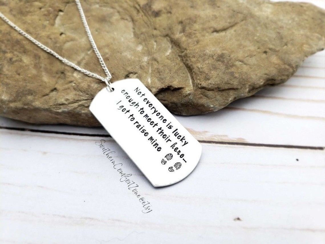 Military Key Chain Wife Mom Dad Son Hand Stamped Gift - Etsy