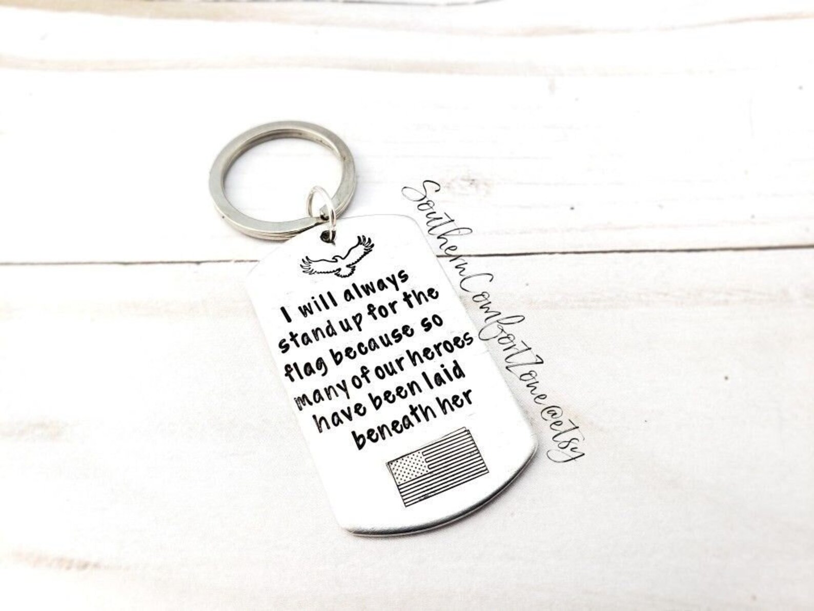 American Flag Patriotic Key Chain Army Navy Marines Air - Etsy