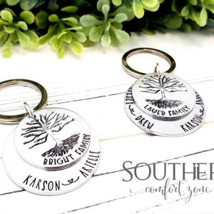 Personalized Family Tree Key Chain - Wedding Gift - Granpdparent ...
