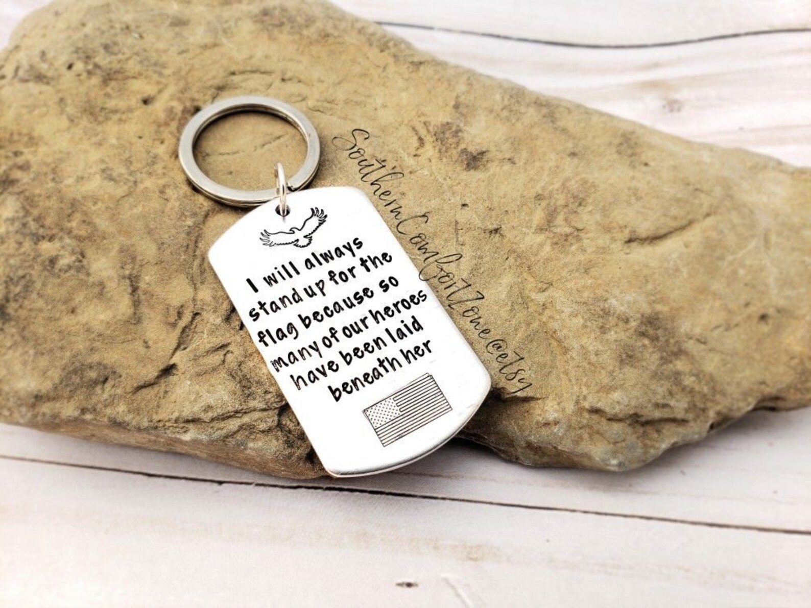 American Flag Patriotic Key Chain Army Navy Marines Air - Etsy