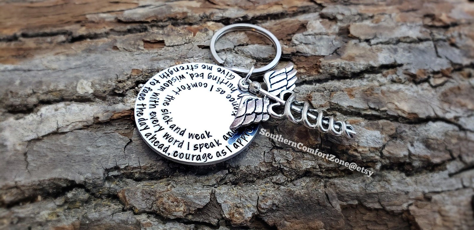 Nurse Prayer Key Chain Hand Stamped RN STNA Medic LPN | Etsy