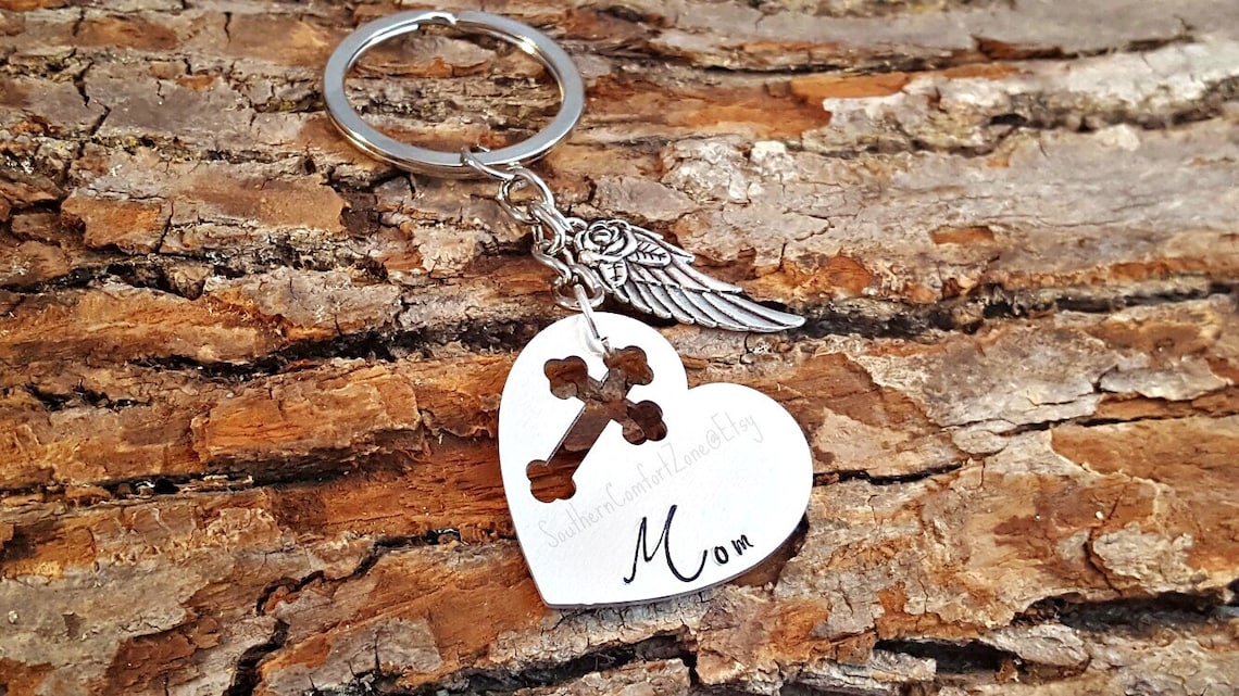 Remembrance Key Chain -personalized Sympathy Gift - Hand Stamped ...