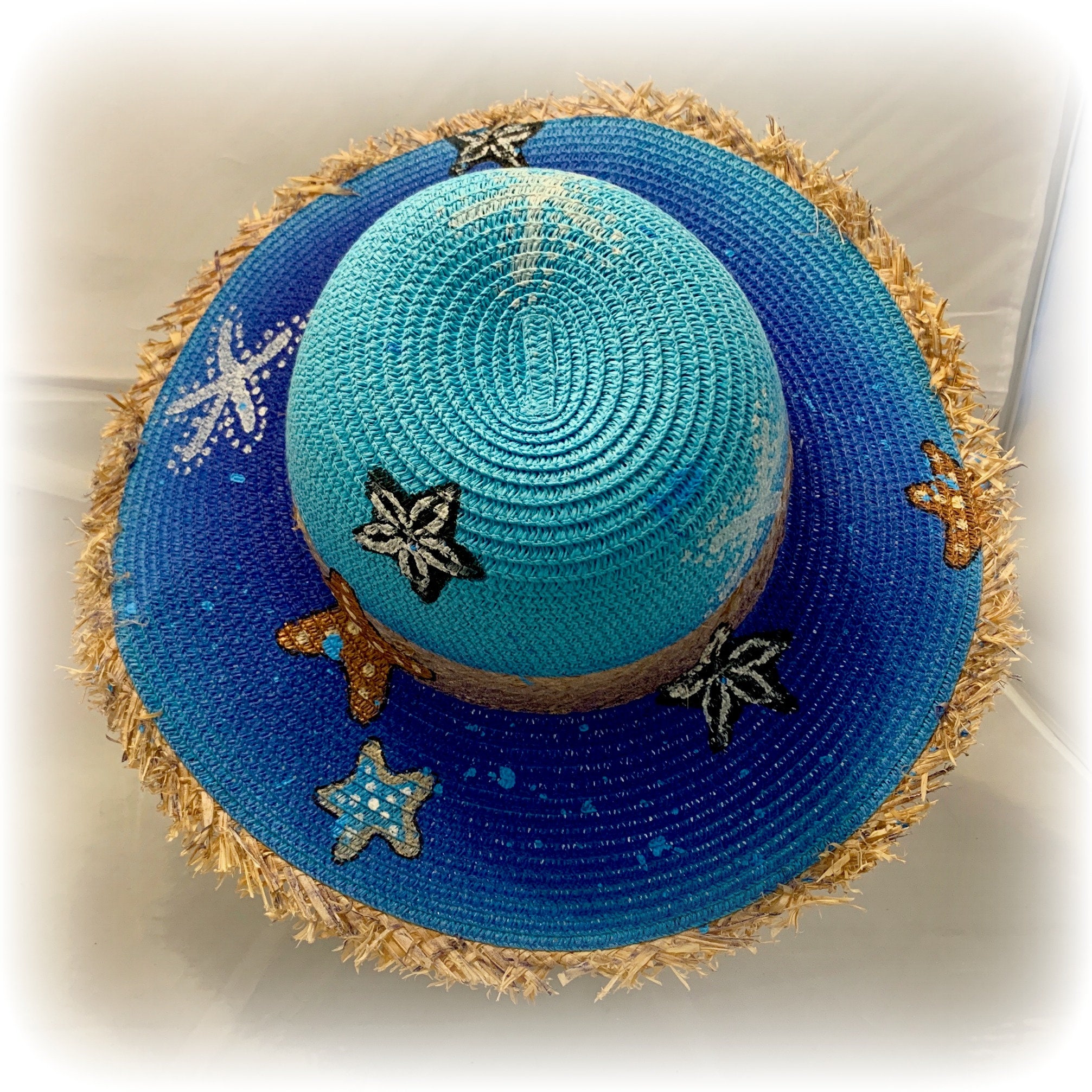 Matching Beach Hats Handpainted Beach Hat Floppy Hat Mother | Etsy