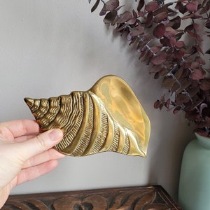 Vintage Brass Seashell Wall Decor, Brass Conch Wall Hanging, Brass ...