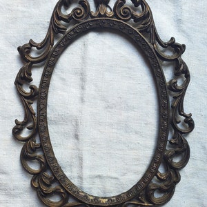Vintage Brass Metal Picture Frame, Metal Picture Frame, Oval Shaped ...