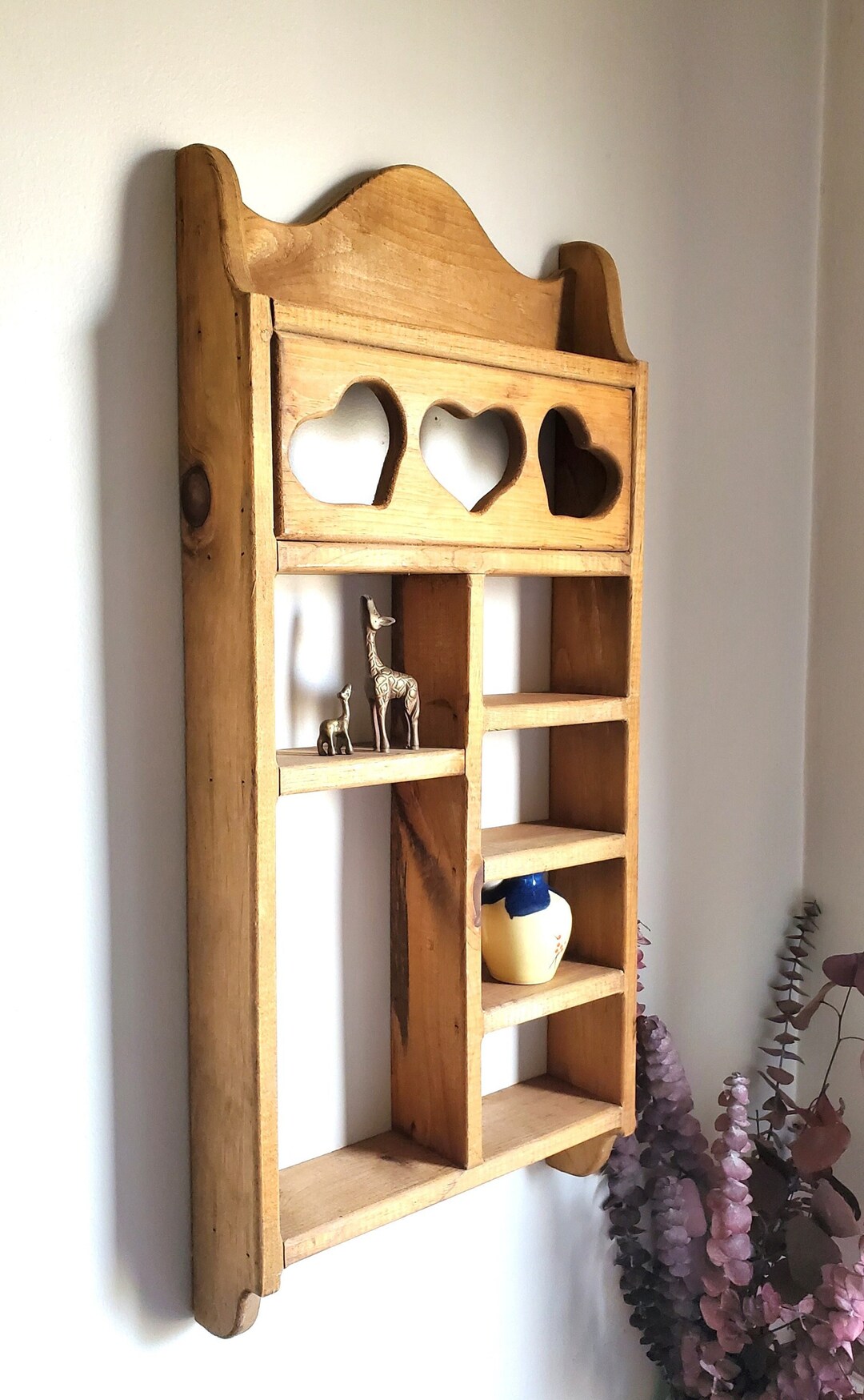 Vintage Heart Cut Out Large Wall Shelf Heart Shaped Wood Wall - Etsy
