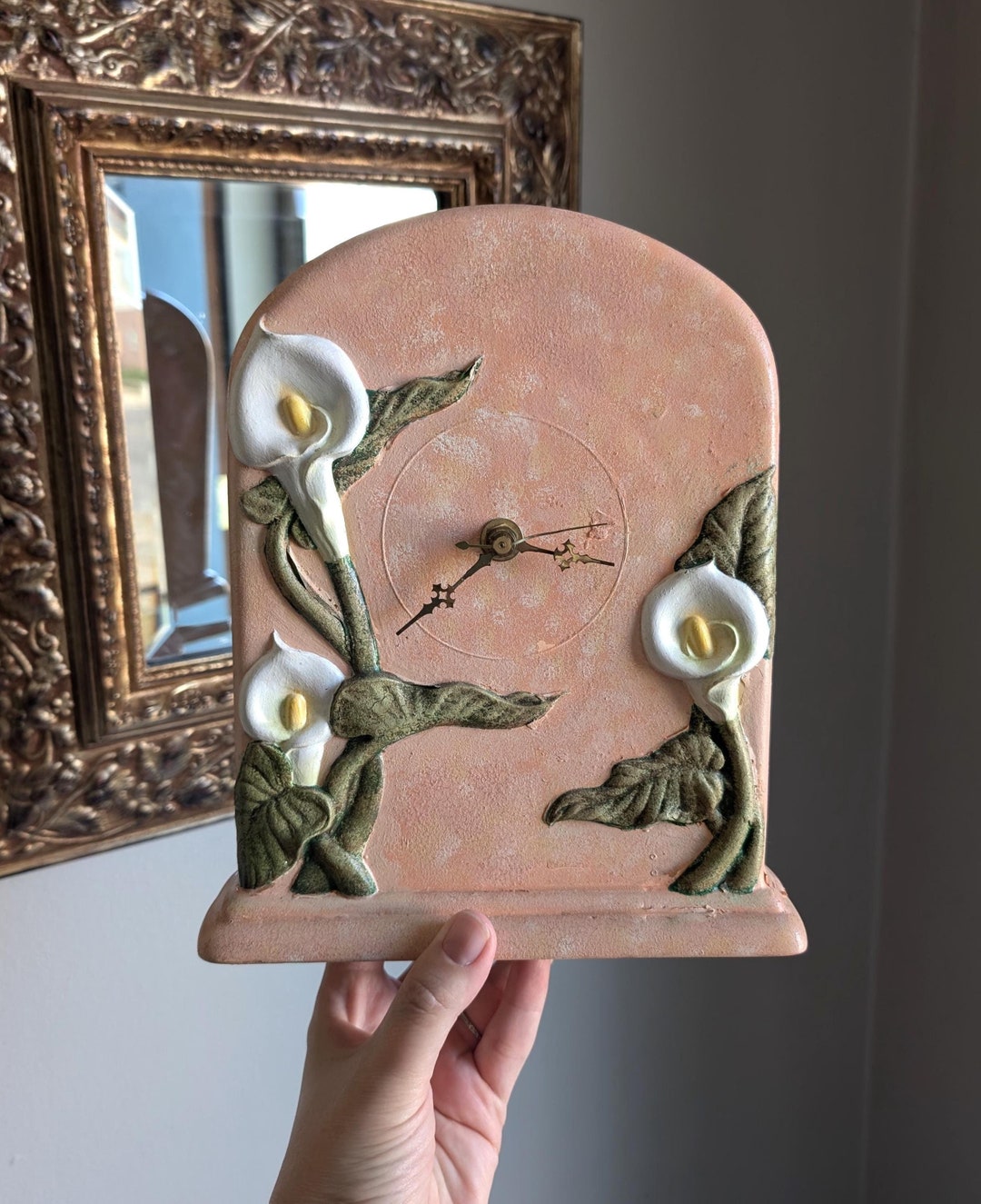 Vintage Ceramic Wall Clock | 1993 Creativa Manualidades Calla Lily ...