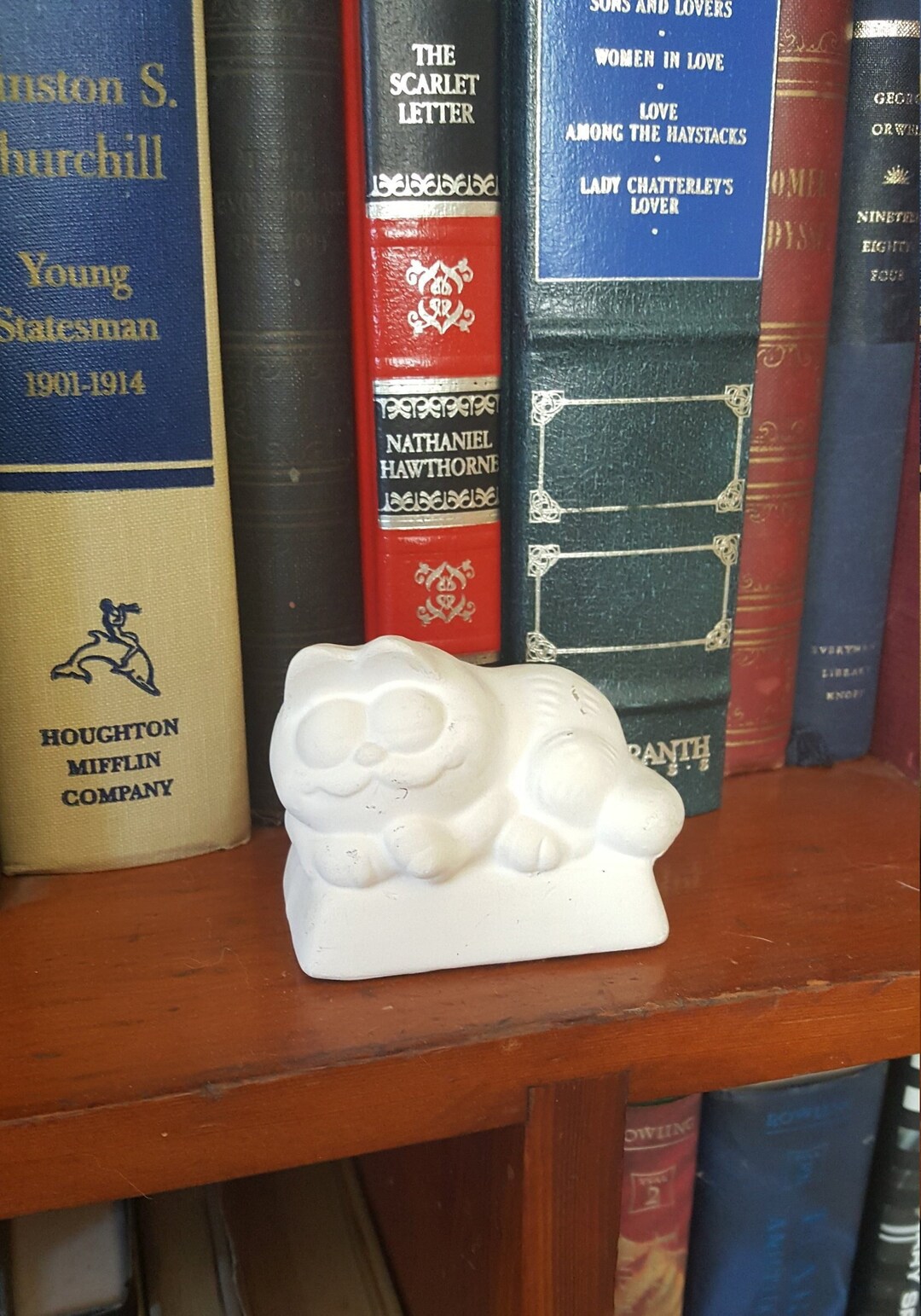 Vintage 1986 Unglazed Garfield Figurine – Signed Ceramic Cat ...