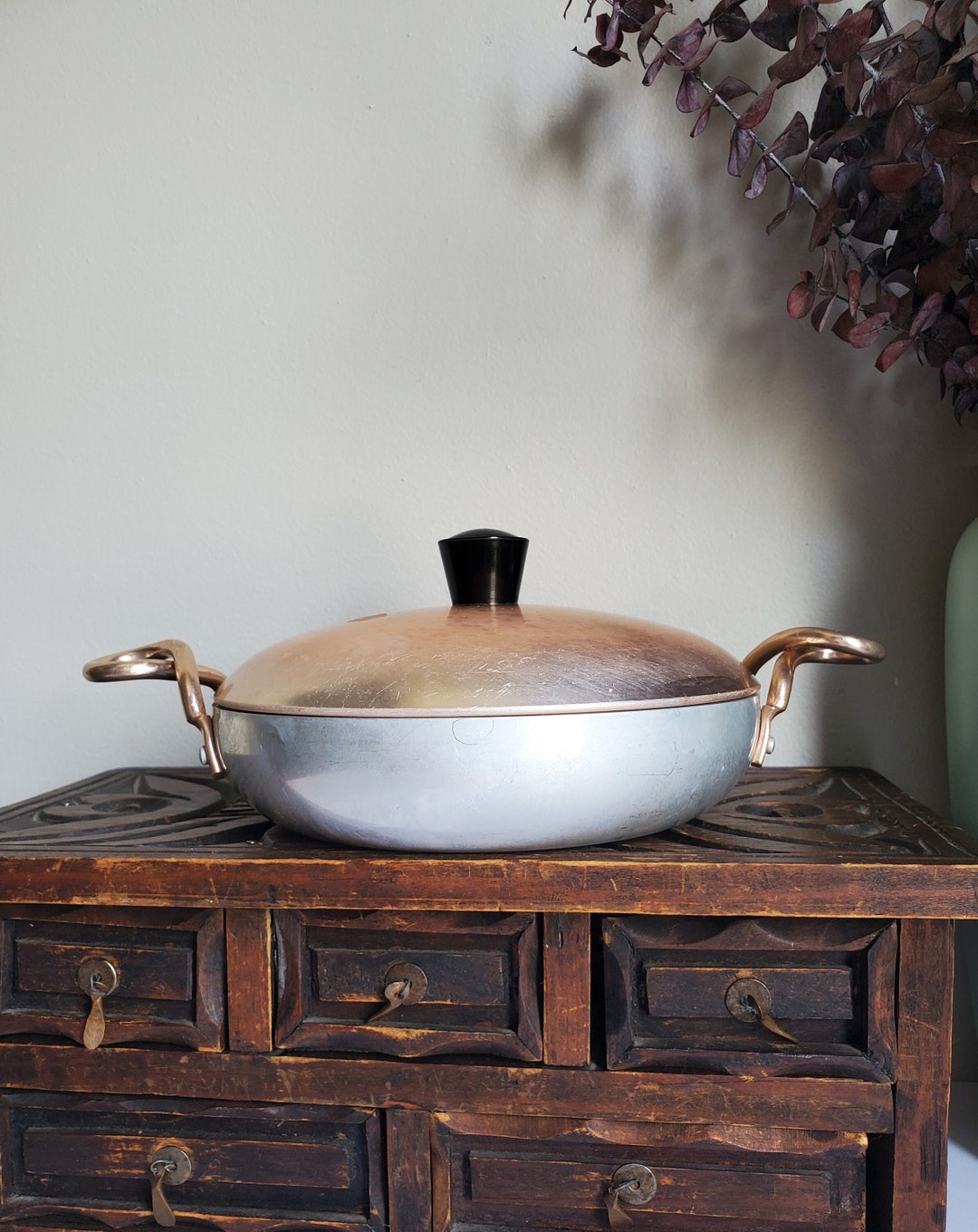 Vintage Hallite Wear Ever Aluminum Pot, Copper Aluminum Cookware, Mid ...
