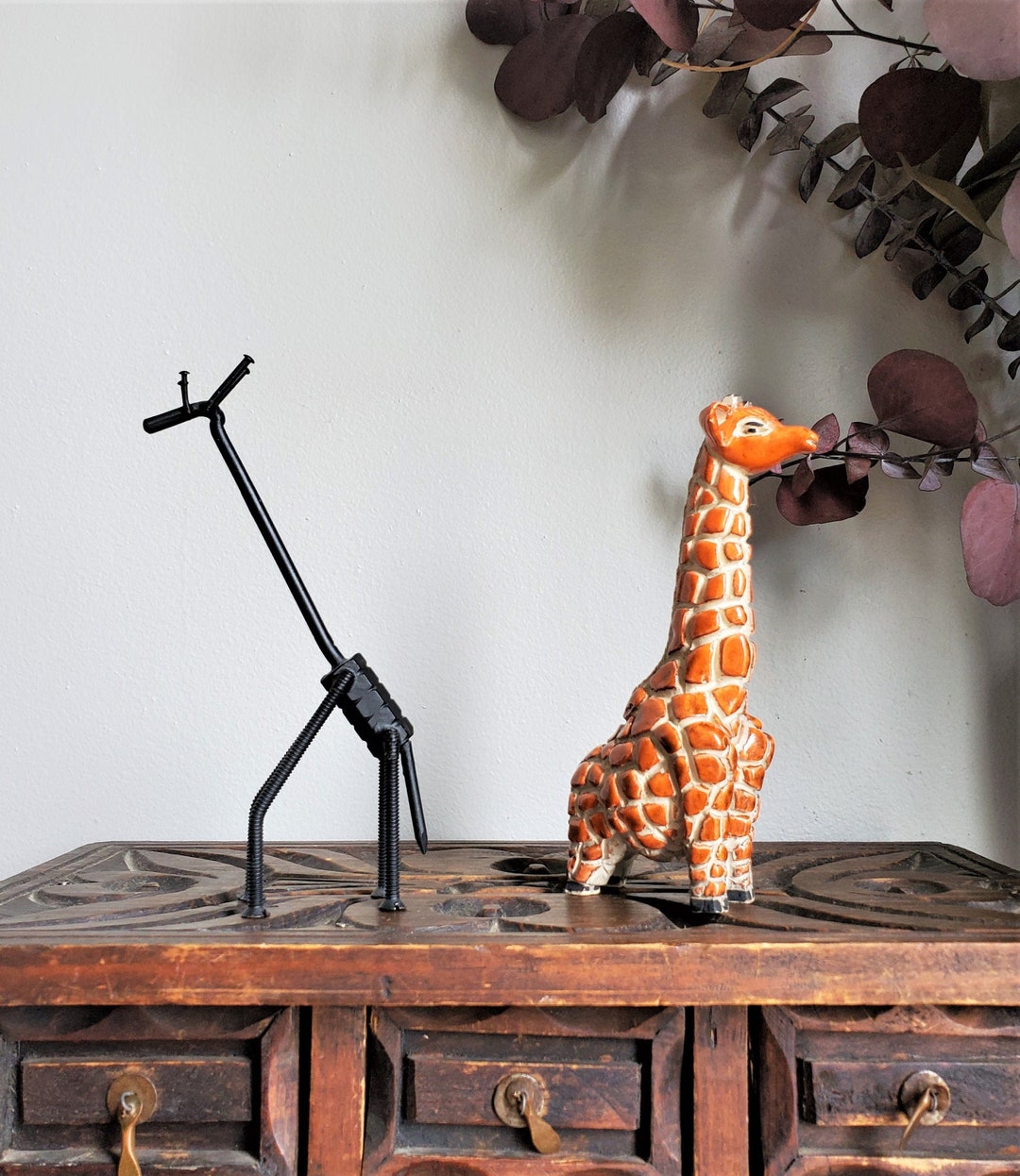 Vintage Giraffe Figurines, Ceramic Giraffe, Metal Giraffe, Modernist ...