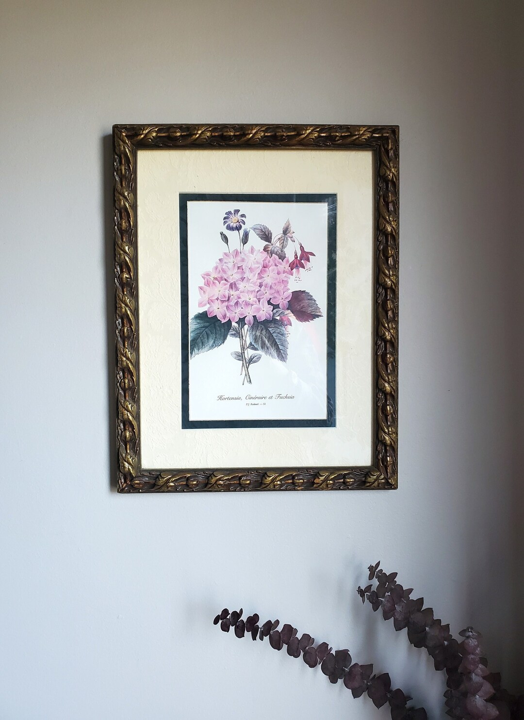 Vintage Hydrangea Art Framed PJ Redoute Hydrangea Print - Etsy