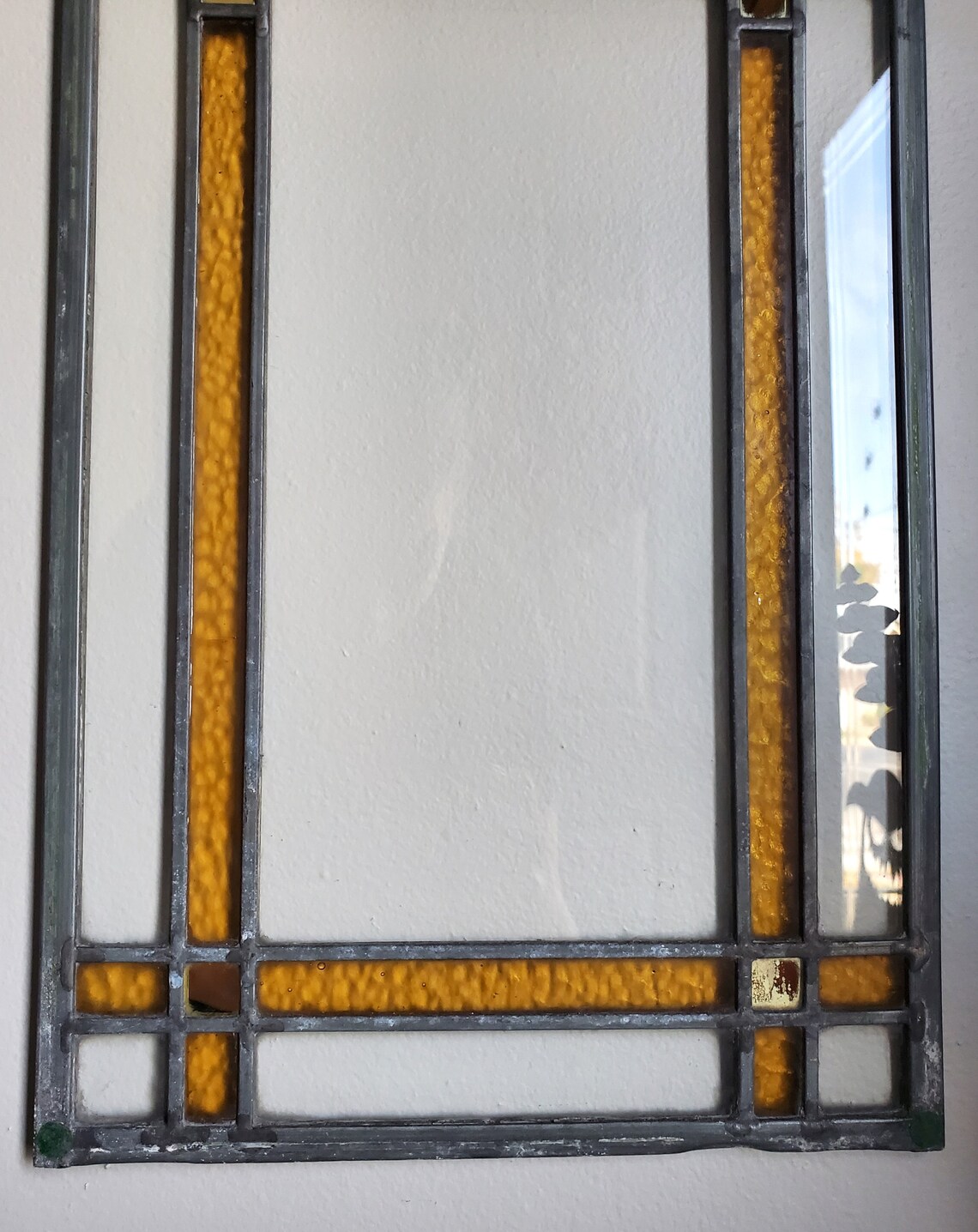 Vintage Stained Glass Suncatcher Panel Antique Leaded Stained - Etsy