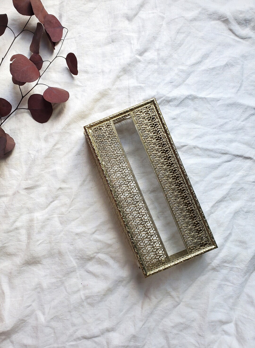 Vintage Brass Tissue Box Brass Filigree Tissue Cover - Etsy