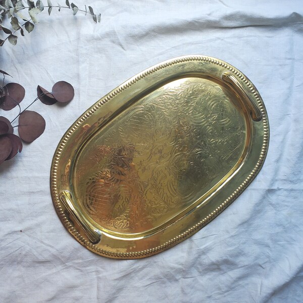 Large Brass Tray - Etsy