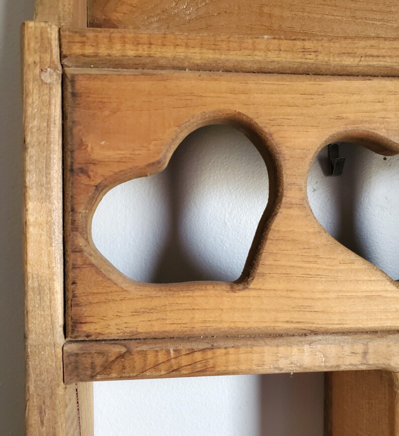 Vintage Heart Cut Out Large Wall Shelf Heart Shaped Wood Wall - Etsy