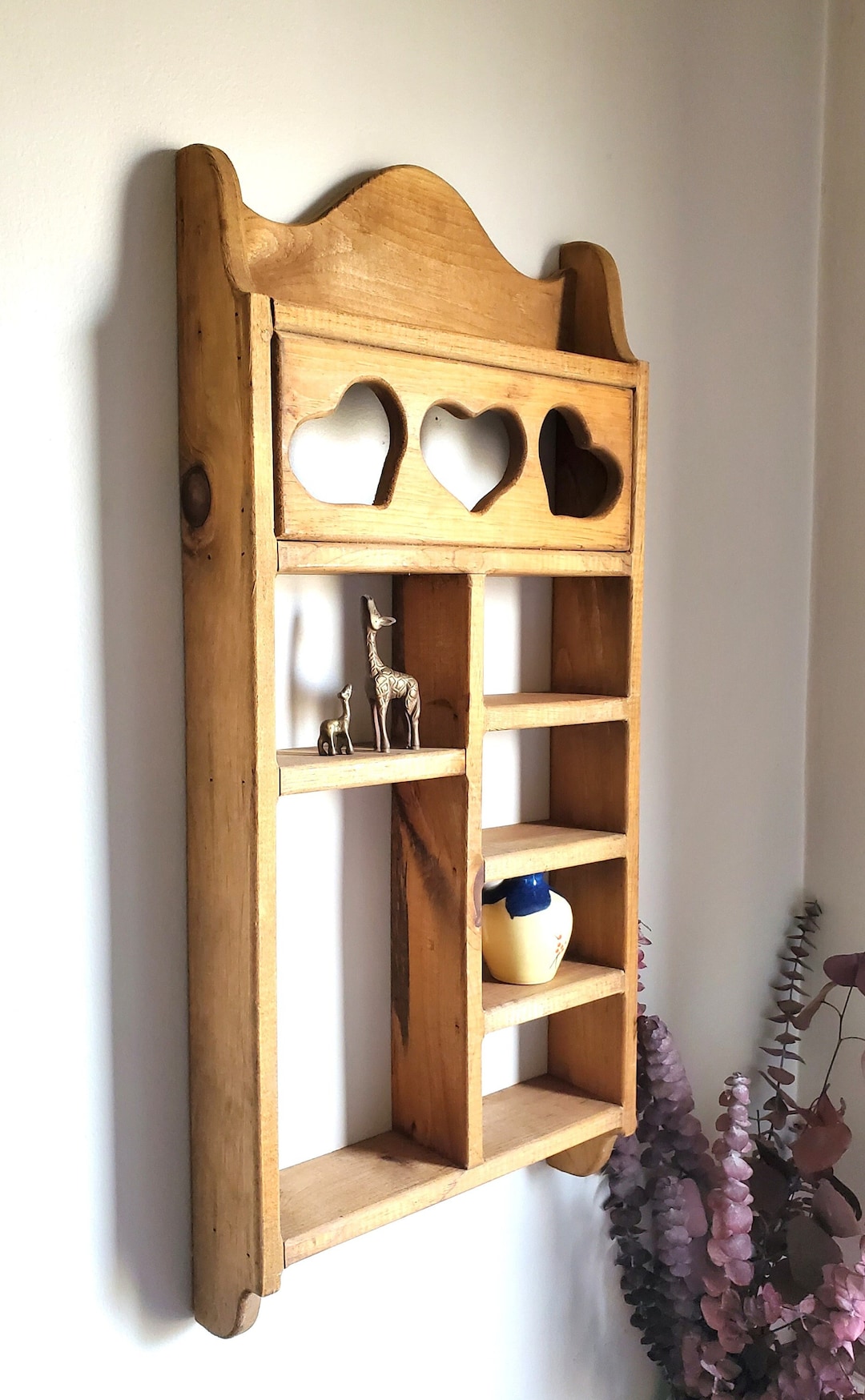Vintage Heart Cut Out Large Wall Shelf Heart Shaped Wood Wall - Etsy