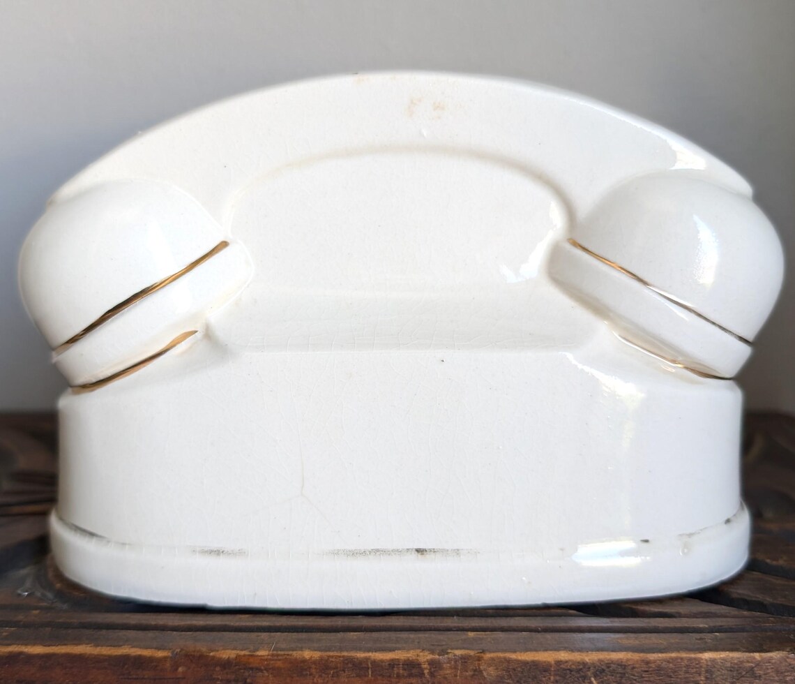 Vintage Rotary Phone Coin Bank, Ceramic Rotary Phone, Midcentury Piggy ...