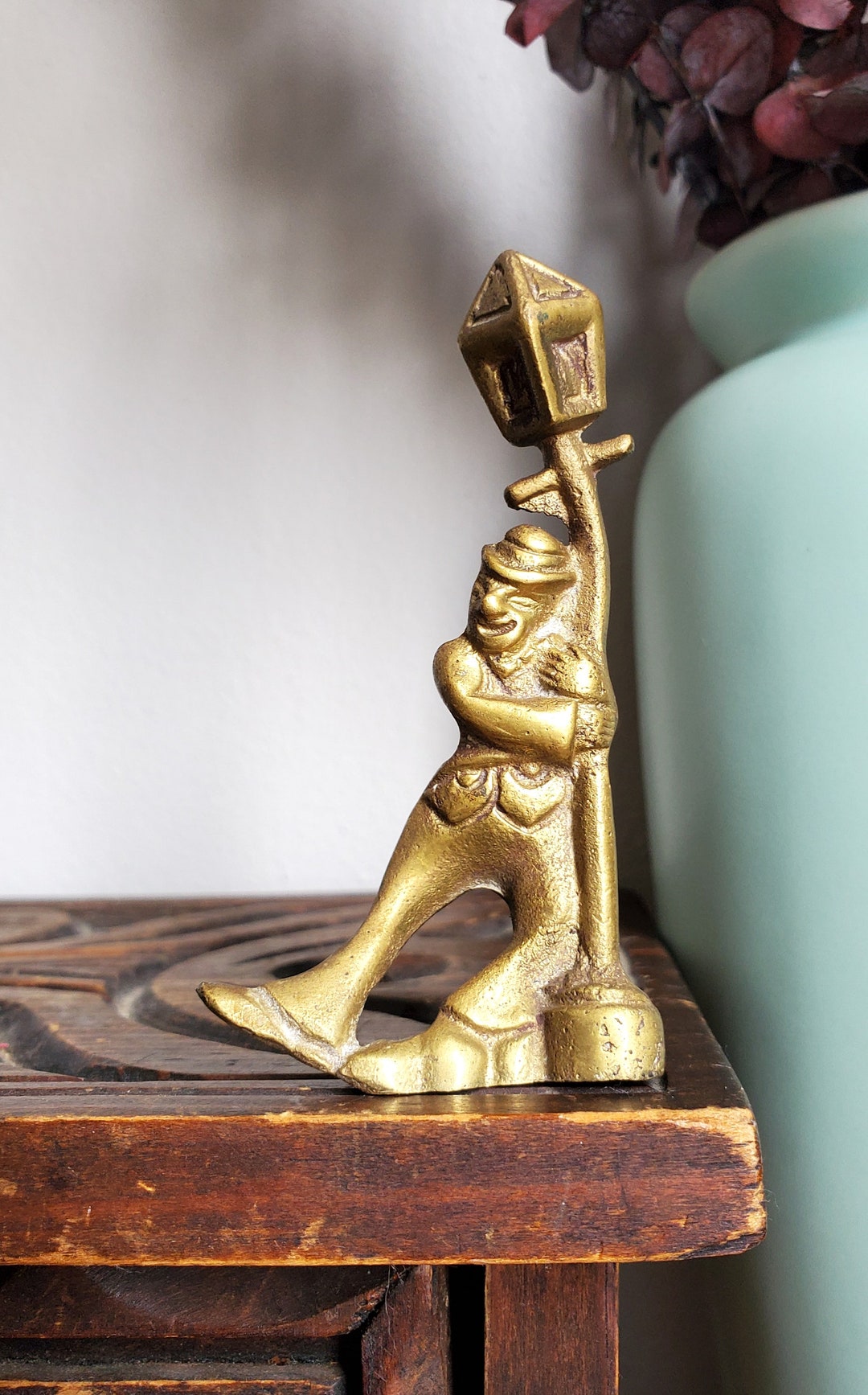 Vintage Brass Man Figurine, Brass Drunk Man on Light Post, Brass Man ...