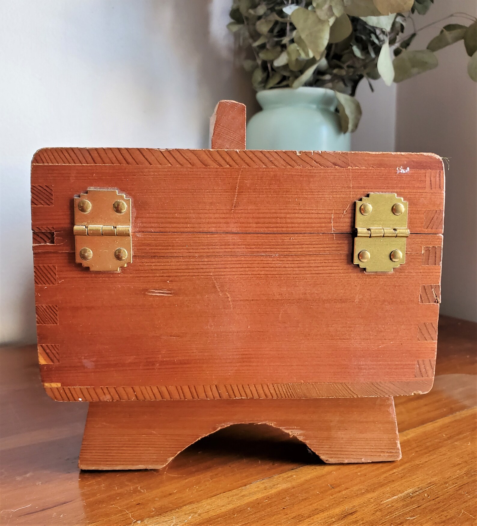 Vintage Wood Shoe Shine Box, Wooden Shoe Polishing Box, Wooden Storage ...