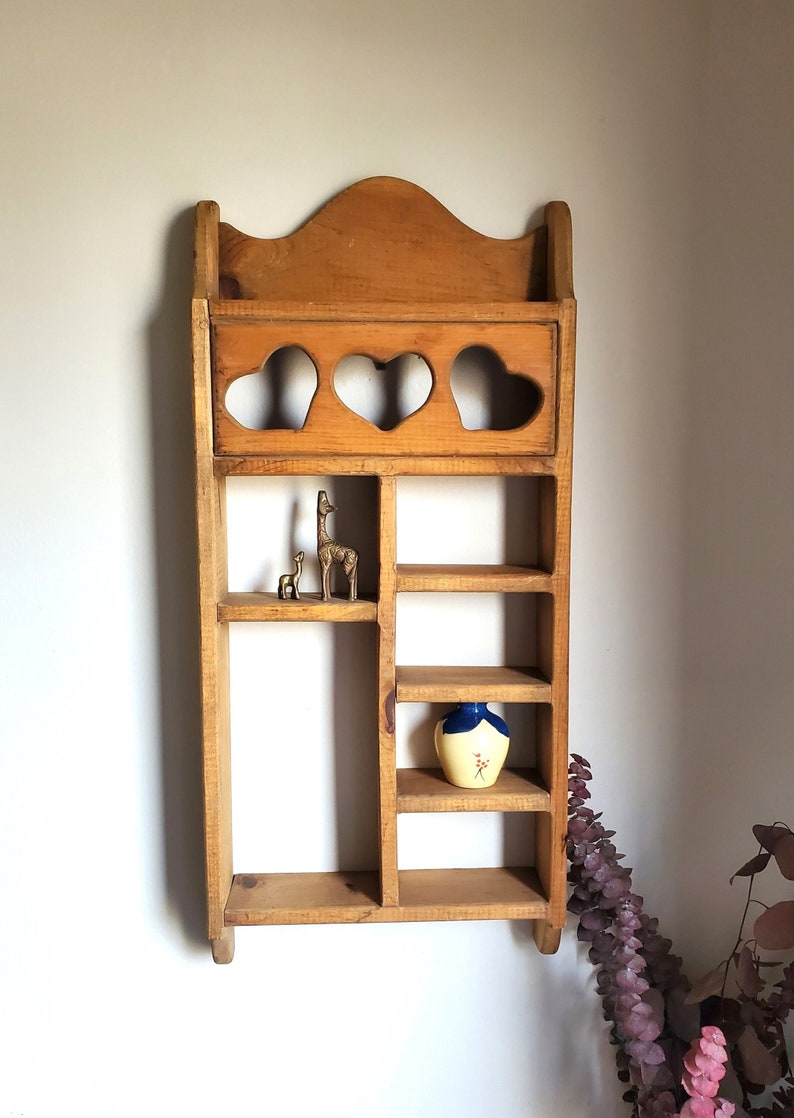 Vintage Heart Cut Out Large Wall Shelf Heart Shaped Wood Wall - Etsy