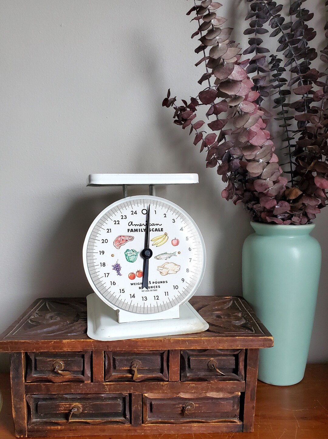 Vintage American Family Scale, White Vintage Kitchen Scale, Farmhouse ...
