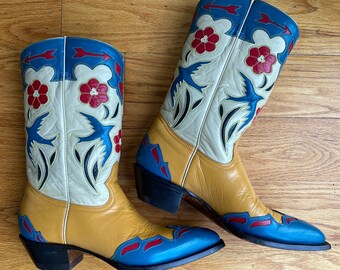 Bluebird Cowboy Boots - Etsy