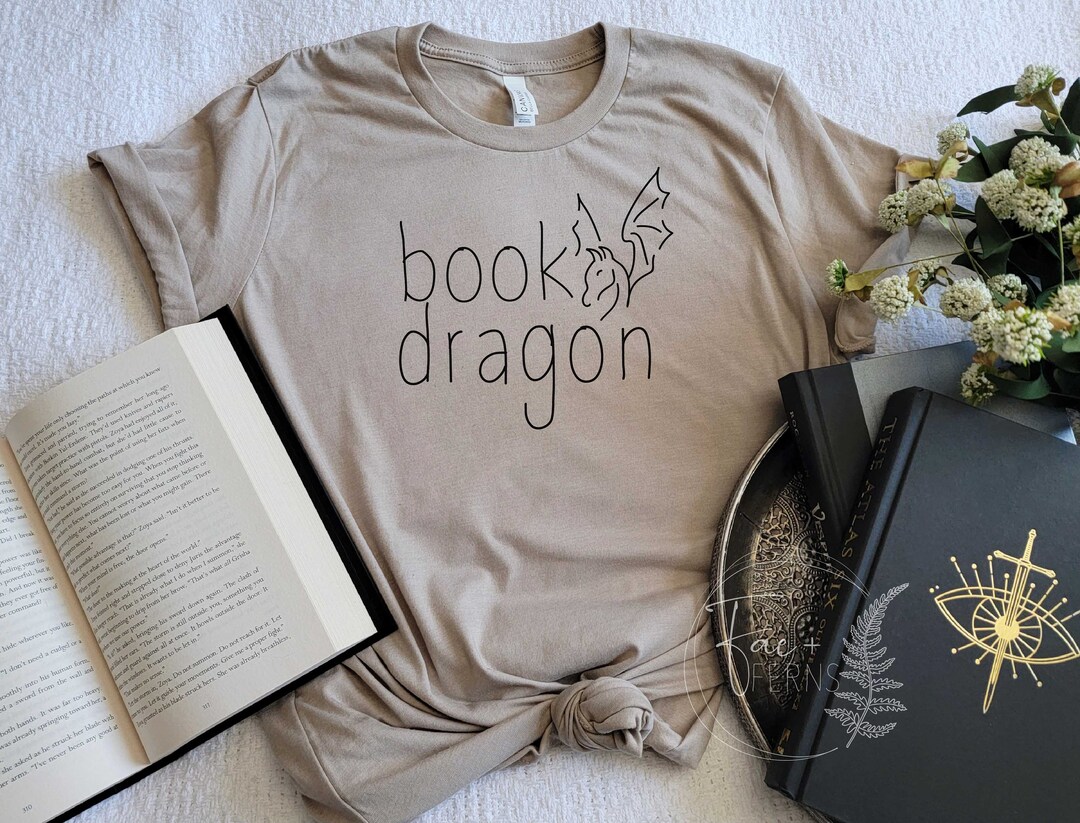 BOOK DRAGON T-shirt Fantasy Lovers Book Shirt - Etsy