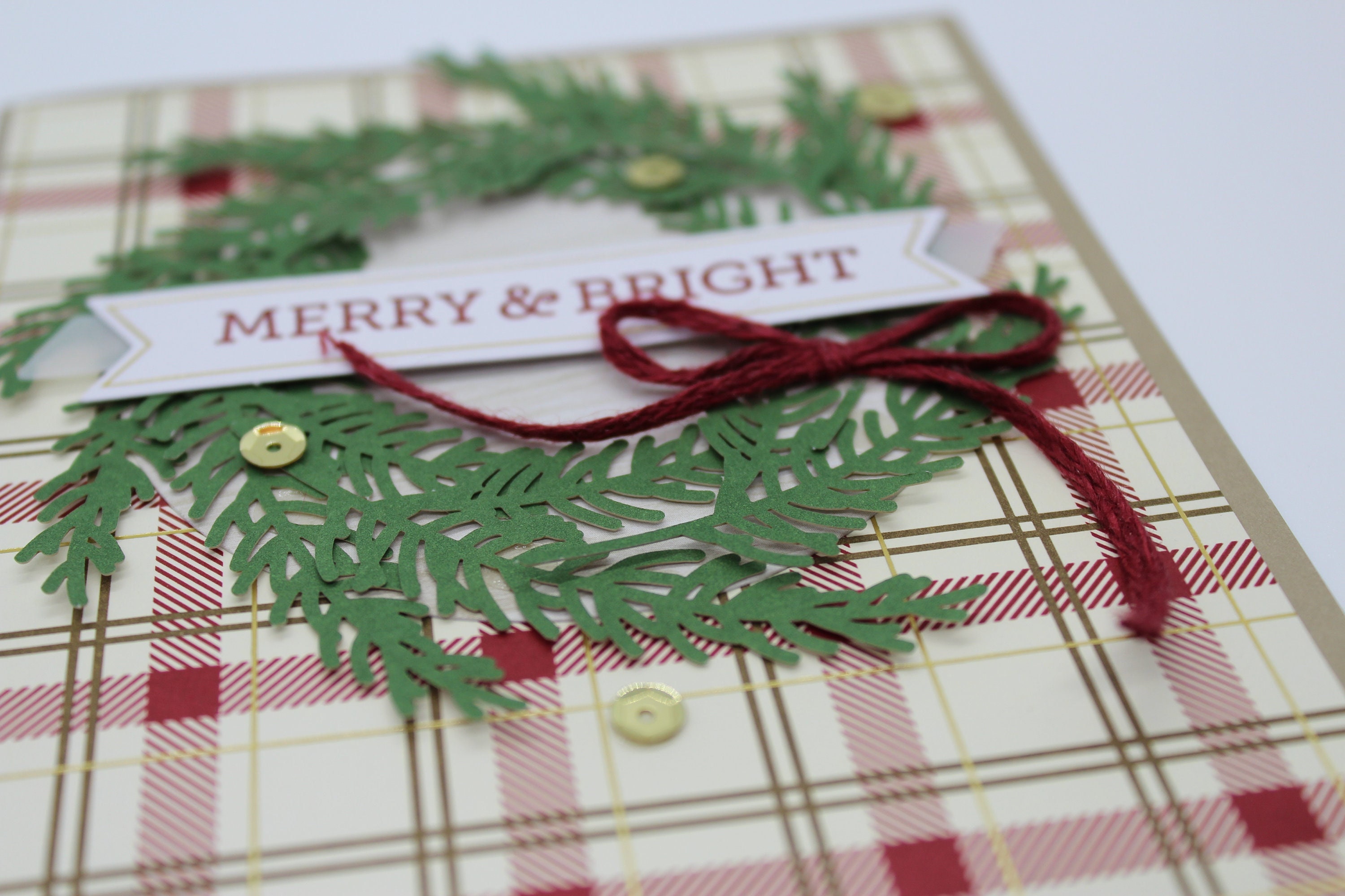 Plaid Christmas Cards Set of 5 - Etsy