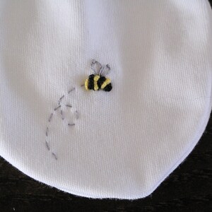 Hand-embroidered Newborn Bee Mittens, Pima Cotton Baby Shower Gift - Etsy