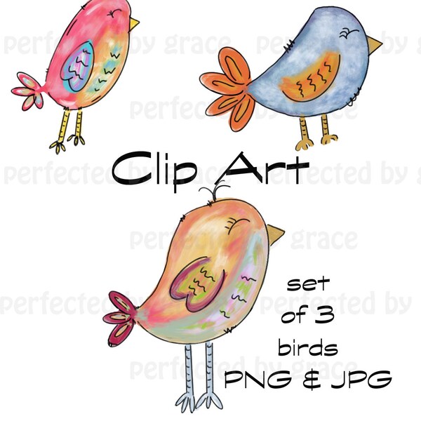 Whimsical Birds - Etsy