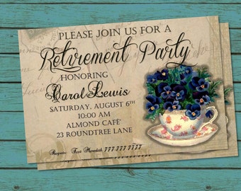 Retirement Tea Party Invitation - Etsy