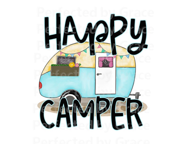 Happy Camper Digital File PNG Instant Download Transparent - Etsy