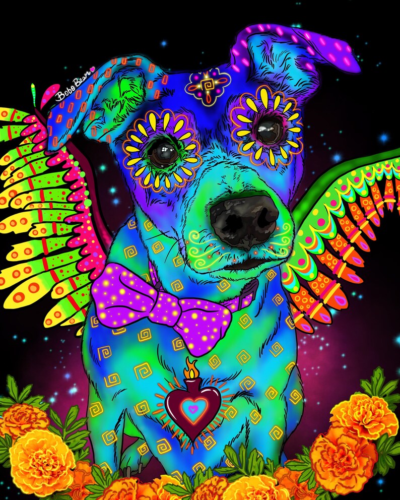 Custom Alebrije Dante Style Pet Portrait, Colorful Spirit Guide Art ...