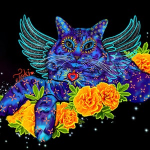 Cat Portrait Alebrije With WINGS Custom DIGITAL Single Pet, Pet Loss ...