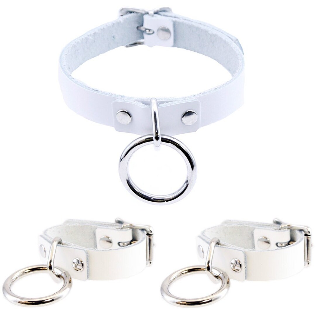 Basic Ring Collar & Cuff Set Top Grain Latigo Leather Choker - Etsy