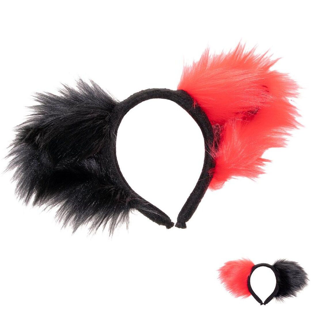Pawstar Asymmetrical Fluffy Mew Ear Headband - Faux Fur Partial Fursuit ...