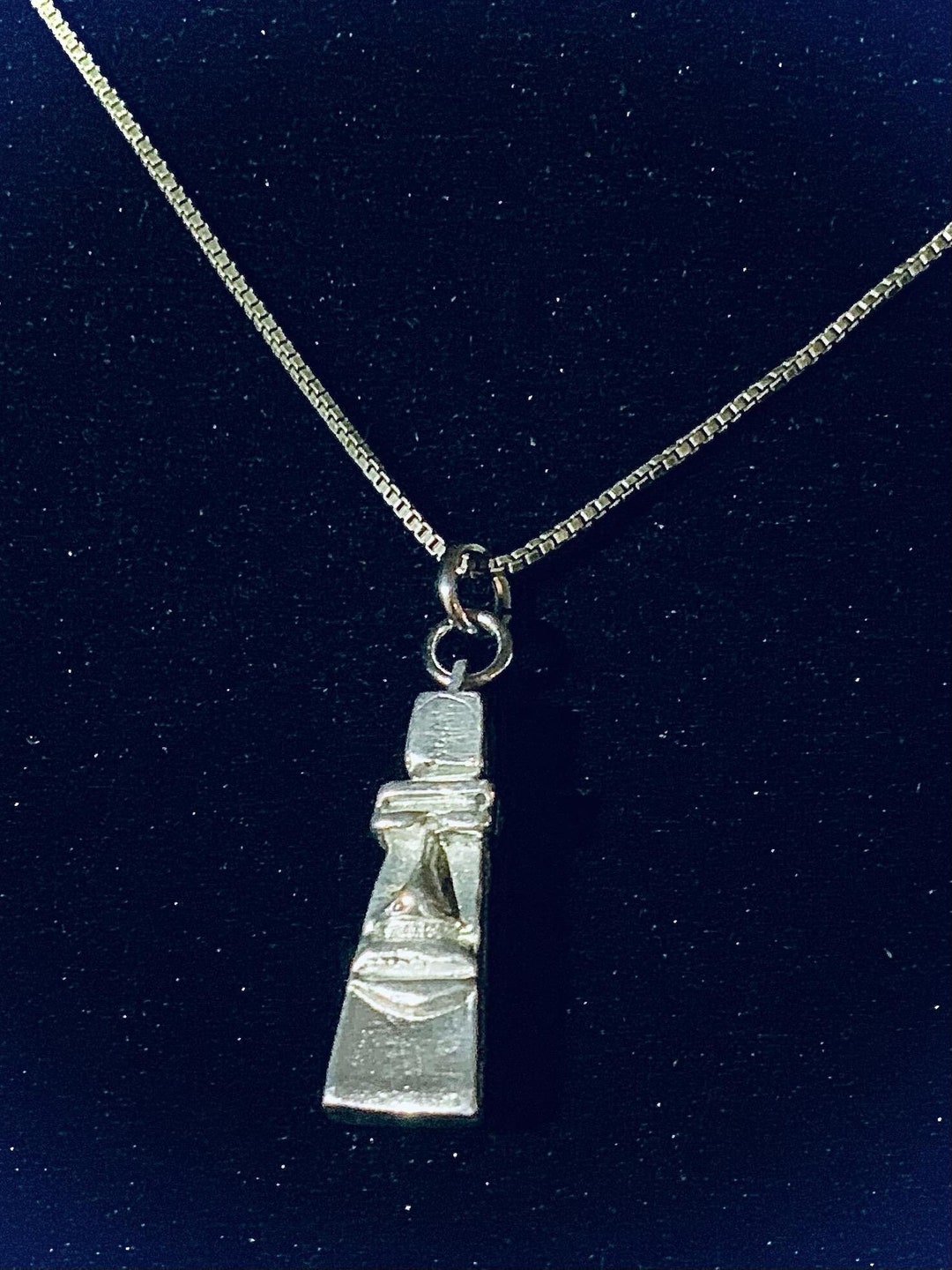 Tiki - Easter Island Head Necklace. Sterling Silver. - Etsy
