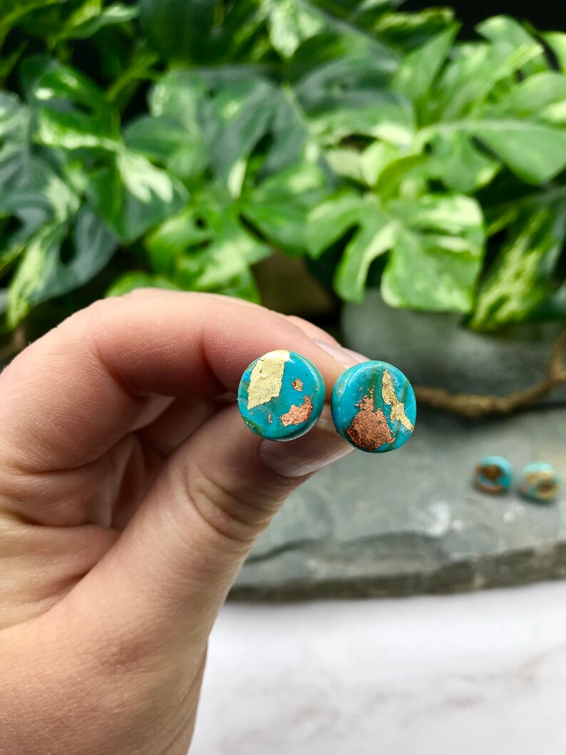 Earth Earrings / Earth Stud Earrings / Polymer Clay Stud - Etsy