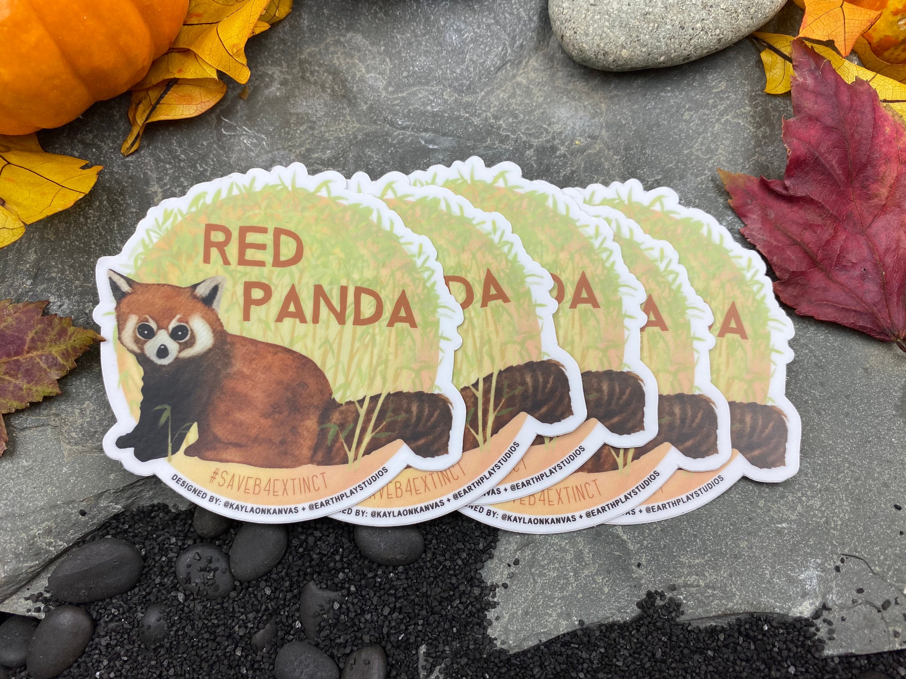 Red Panda Sticker / Animal Conservation Sticker / Save the Red | Etsy
